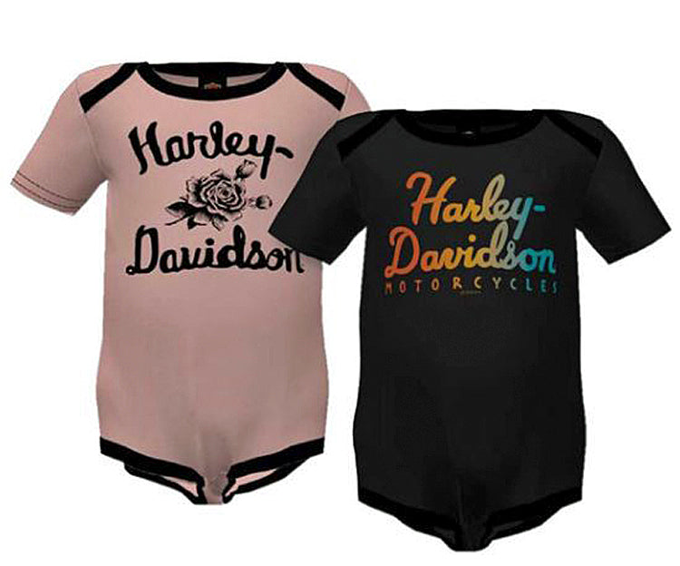 Harley-Davidson® Girls' 2-Pc Creeper Set | Rose Bloom | Foil Rainbow ...