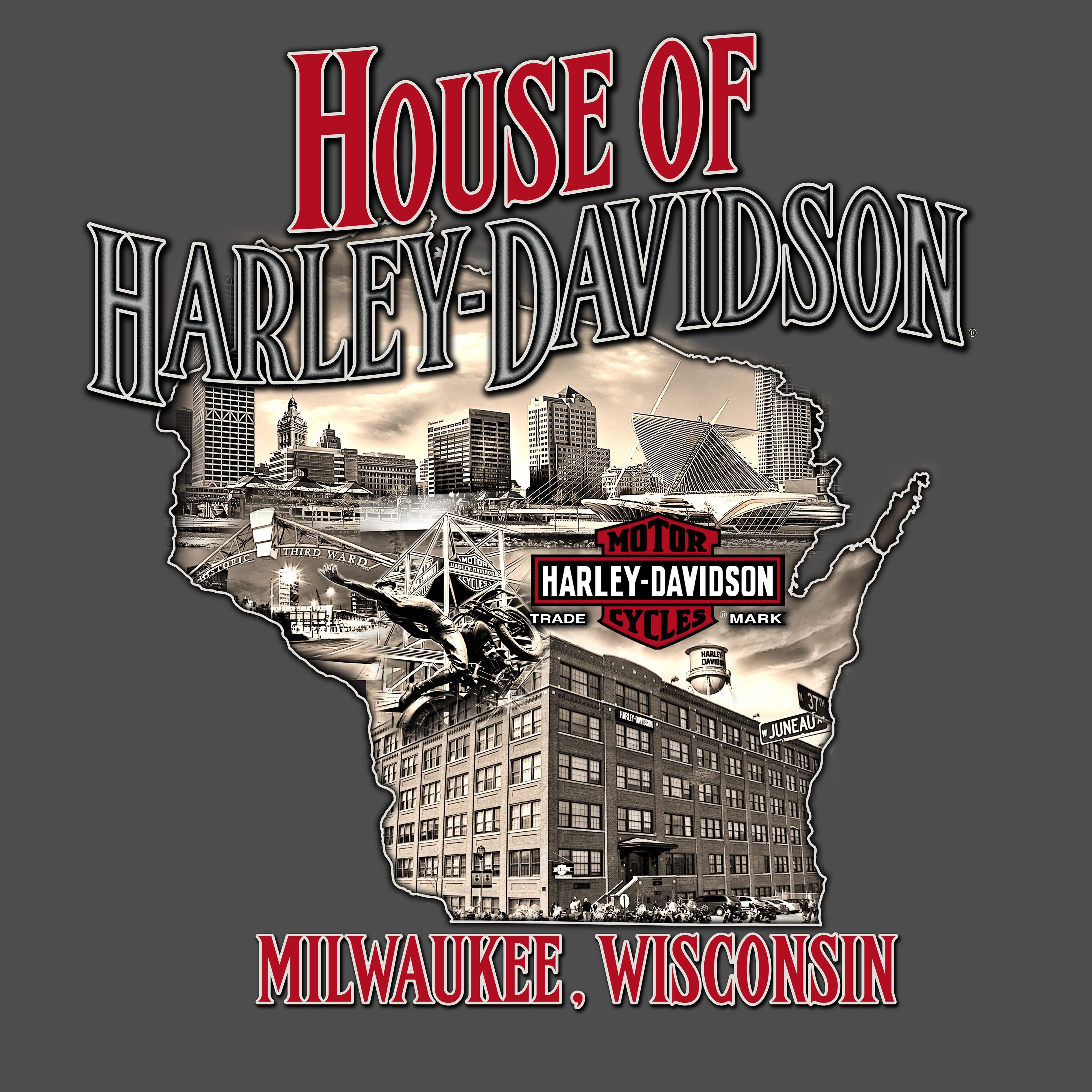 Harley-Davidson® Men's Left Chest Fire Fighter Badge Long-Sleeve - Gray ...