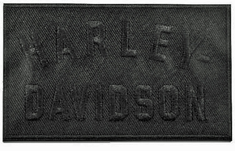 Harley-Davidson® Embroidered Minimal Signature Emblem | Black On Black ...