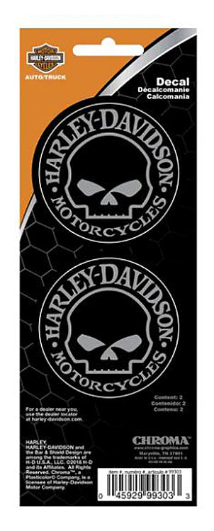 Harley-Davidson® Willie G® Skull Decal Set | 2-Piece Set | Small ...