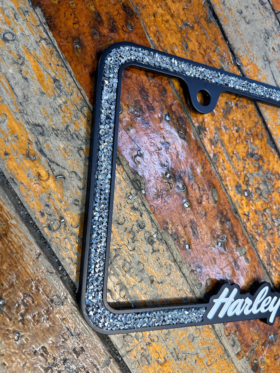 Harley-Davidson® Script Crushed Gem License Plate Frame – House of Harley®