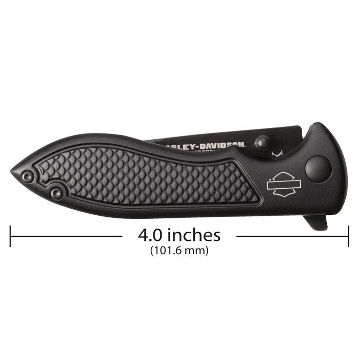 Harley-Davidson® TecX® FL-3 Black Pocket Knife | Stainless Steel ...