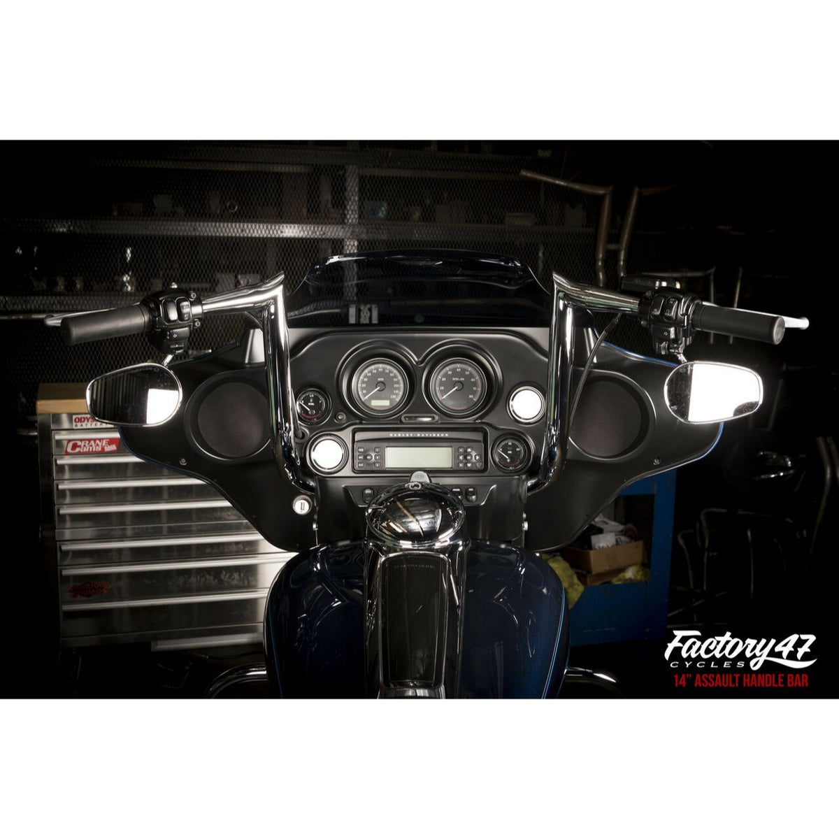 Factory 47 Assault Handlebar | 14" Rise | Chrome – House of Harley®