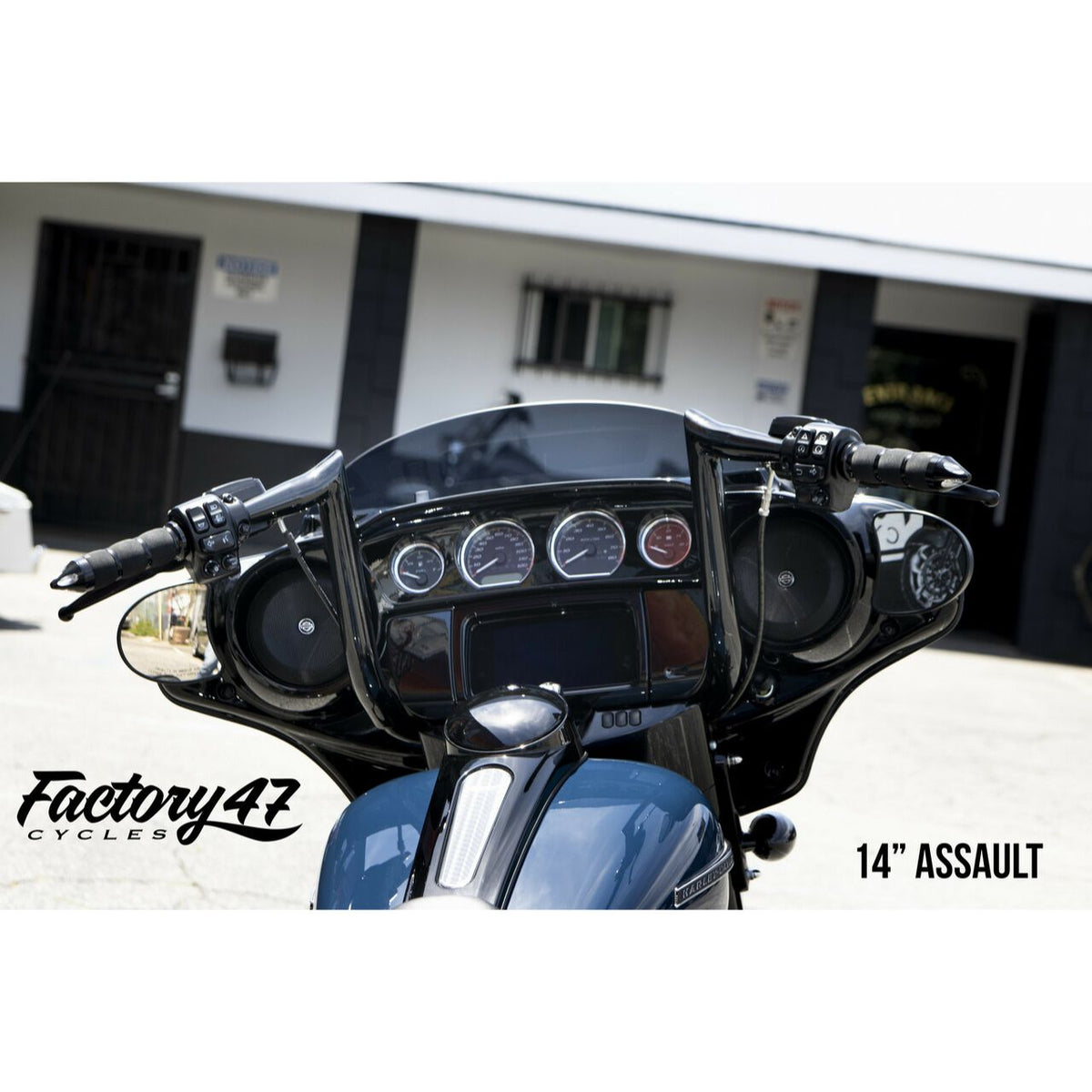 Factory 47 Assault Handlebar | 14" Rise | Gloss Black – House of Harley®