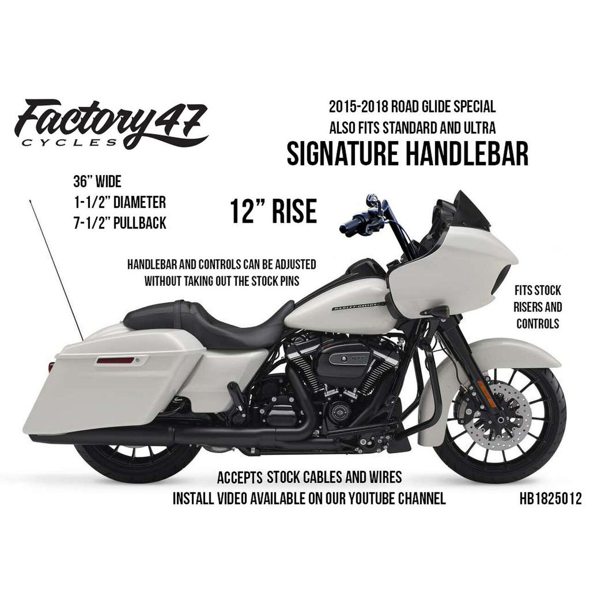 Factory 47 Signature Handlebar | 12" Rise | Gloss Black – House of Harley®